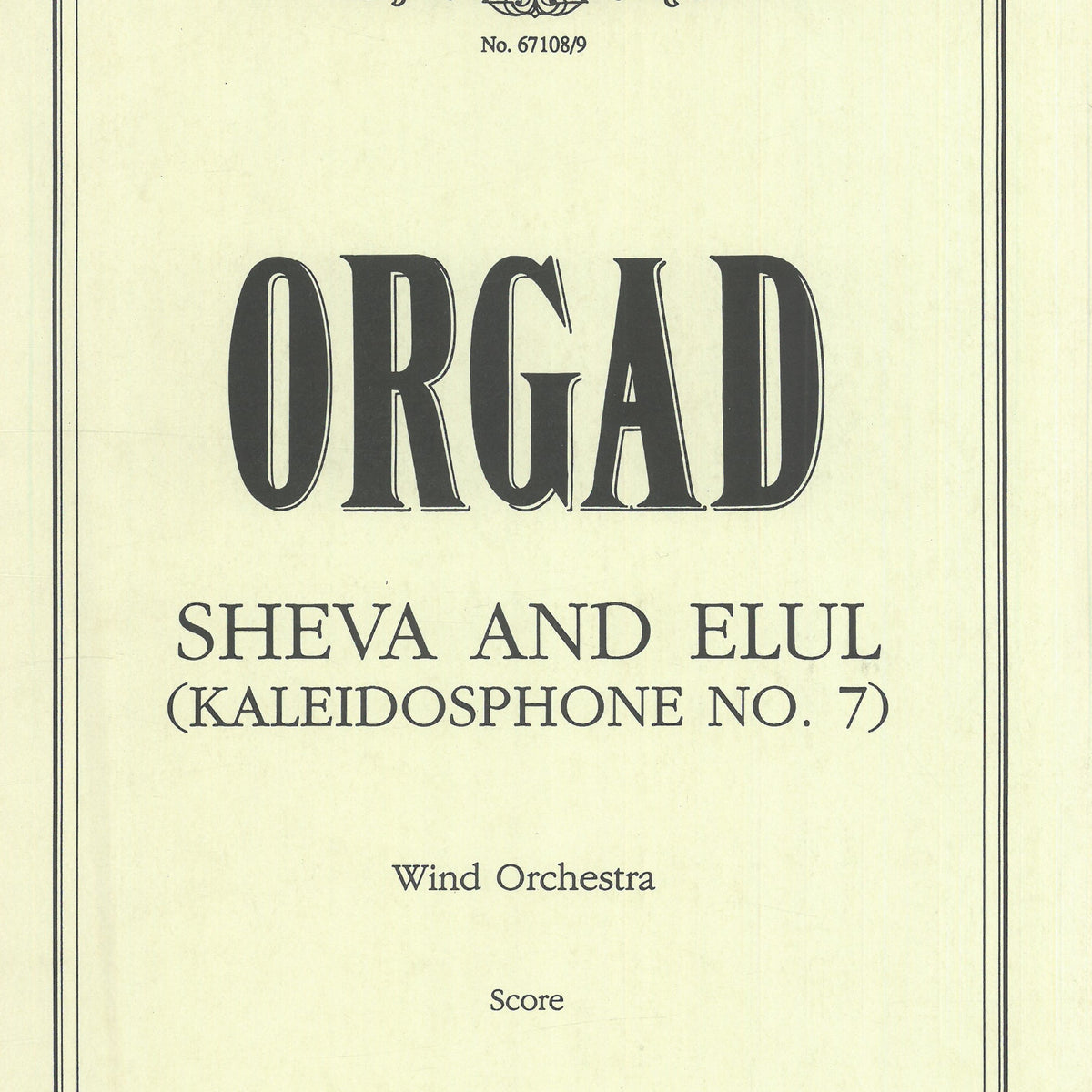 Orgad: Sheva and Elul – Edition Peters Publications